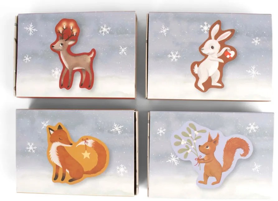 Filibabba Sada 4 zimních puzzle Filibabba Wonderful Winter Forest Friends