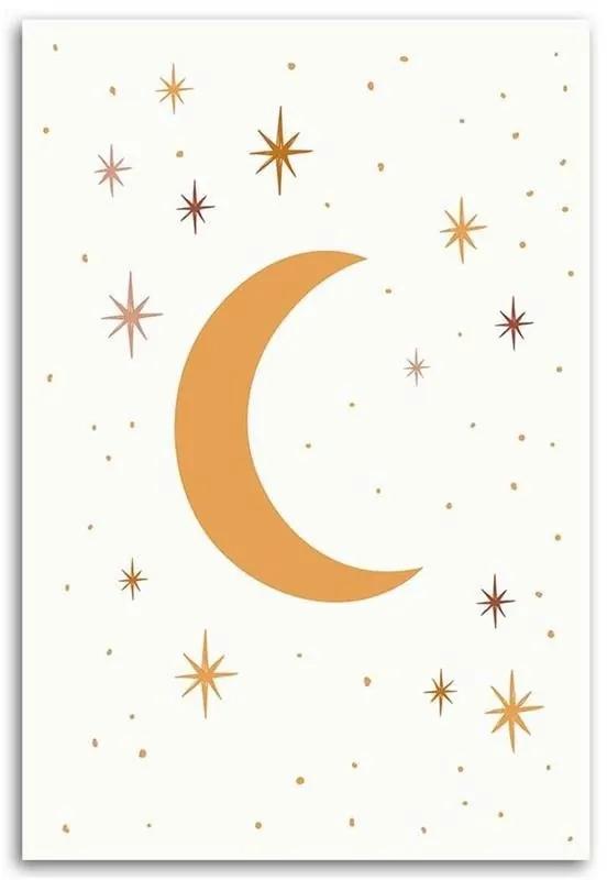 Obraz na plátně Hvězdy Měsíc Noc - 40x60 cm