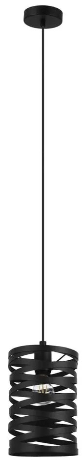 Černé závěsné svítidlo s kovovým stínidlem ø 18 cm CREMELLA – EGLO
