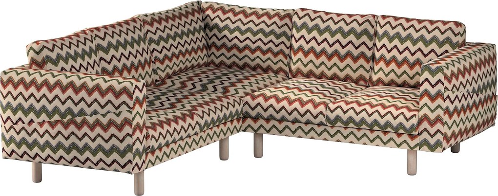 Potah na pohovku IKEA Norsborg rohová 4-místná barva vícebarevná látka pletený vzor, vzorované