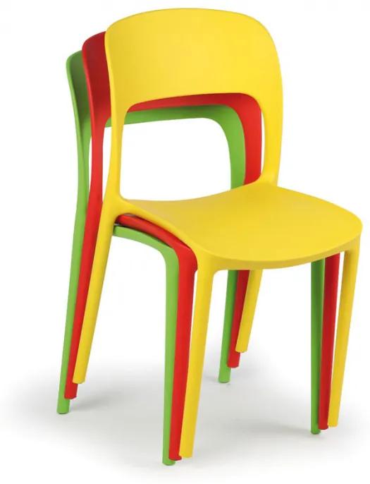 Designová plastová jídelní židle REFRESCO, žlutá