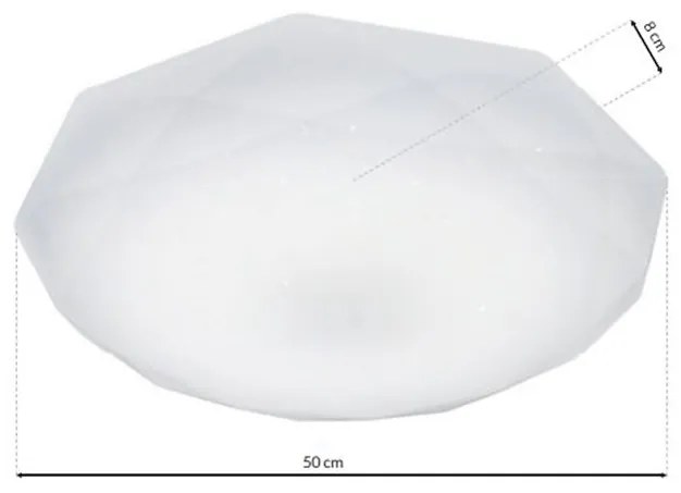 Stropní LED svítidlo Hex, 1x LED 24w, 4000k, (fi 50 cm), w