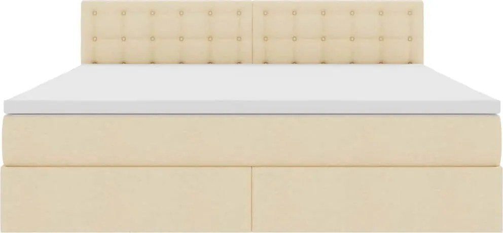 Postel s úložným prostorem a matrací Krémová 180 x 200 cm Samet 3370654