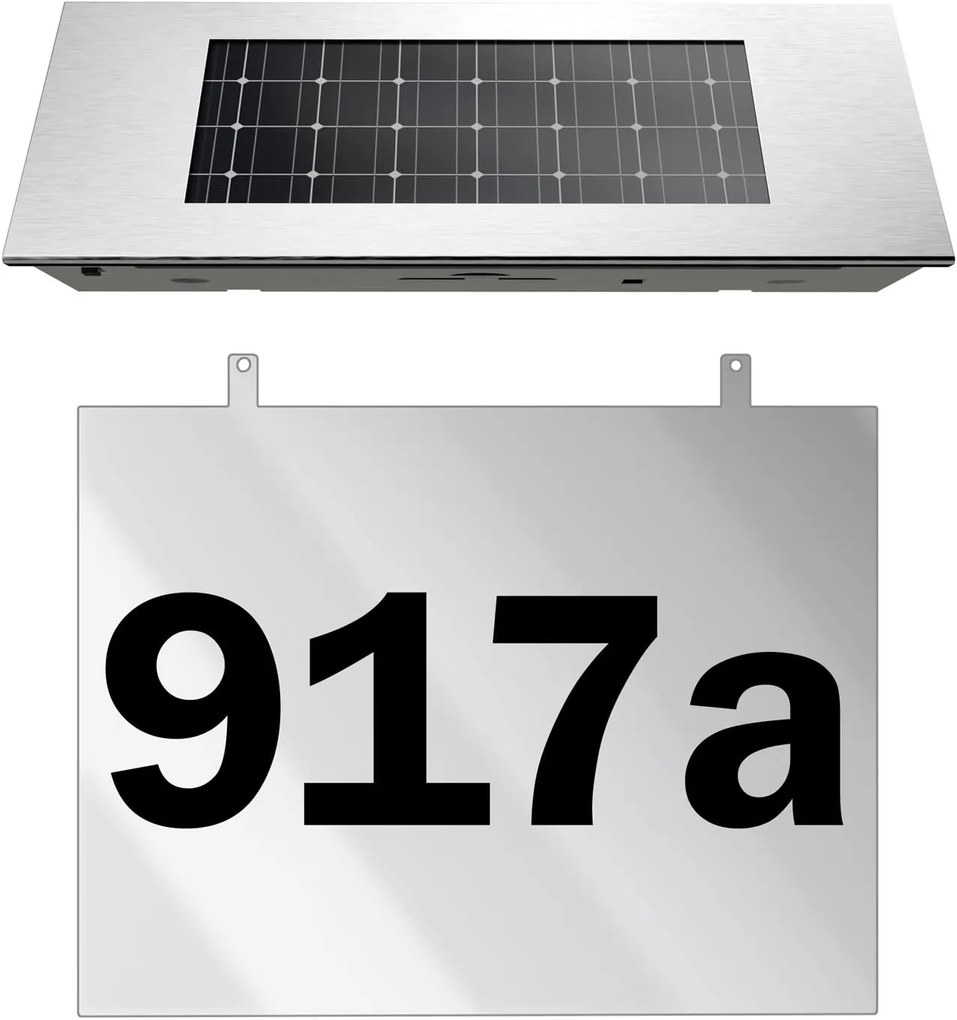 LED Solární domovní číslo bílé