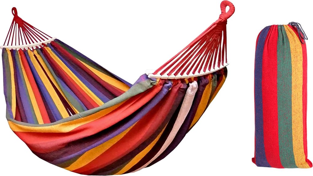 Bluegarden Bluegarden, závěsná houpací síť s dřevěnou oporou pro 1 osobu 90x200cm Hammock 400257, žlutá, OGR-09033