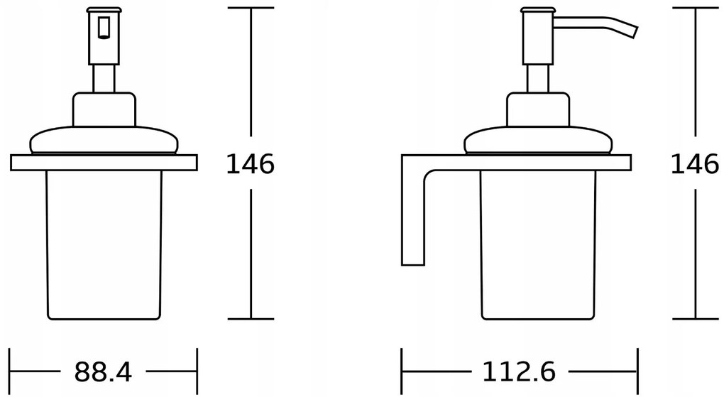 Závěsný dávkovač mýdla MAXMAX MEXEN LEA s pumpičkou - kov/sklo - chromový, 70260388-00