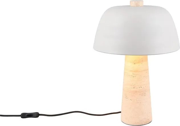 Bílá/béžová stolní lampa s kovovým stínidlem (výška 41 cm) Timba – Trio Select