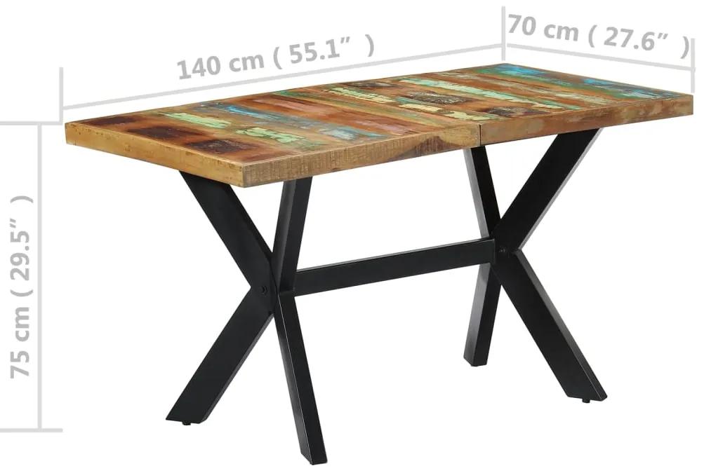 Jídelní stůl 140 x 70 x 75 cm masivní recyklované dřevo - Default Title