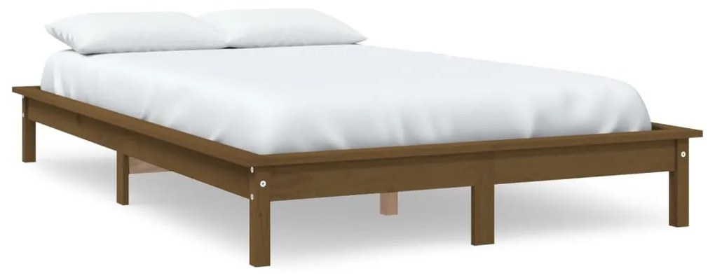 820589 vidaXL Rám postele medově hnědý 140 x 190 cm masivní borovice