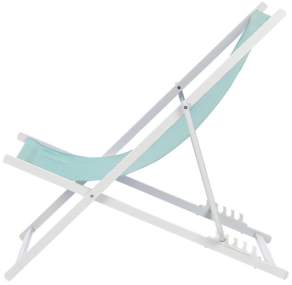 Skládací plážová židle tyrkysová/bílá LOCRI II Beliani