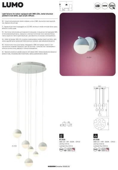 Redo 01-2125 - LED Nástěnné svítidlo LUMO LED/6W/230V bílá