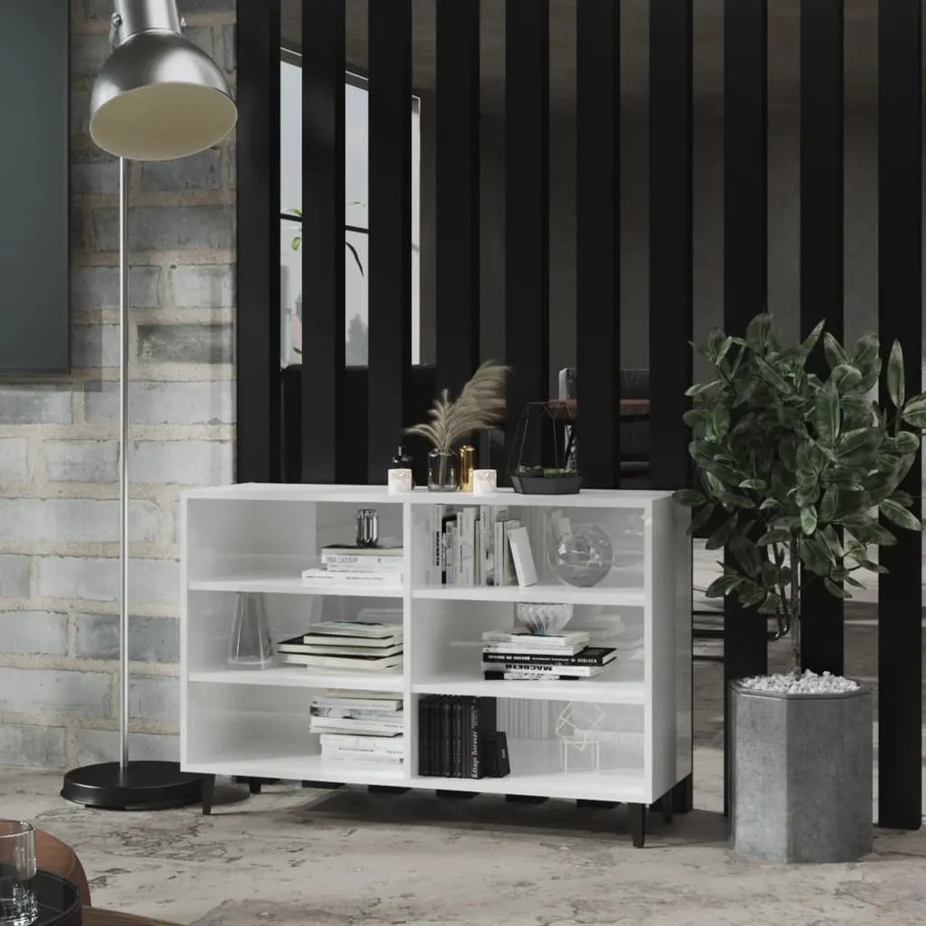 vidaXL Marketos Příborník bílý s vysokým leskem 103,5x35x70 cm kompozitní dřevo