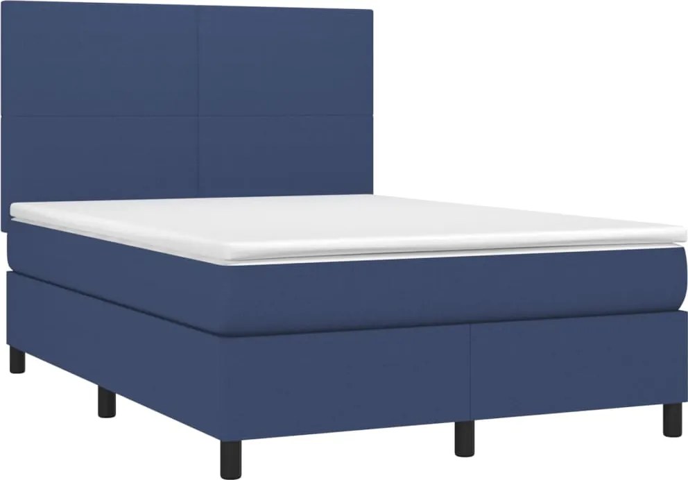 Box spring postel s matrací modrá 140x200 cm textil 3141623
