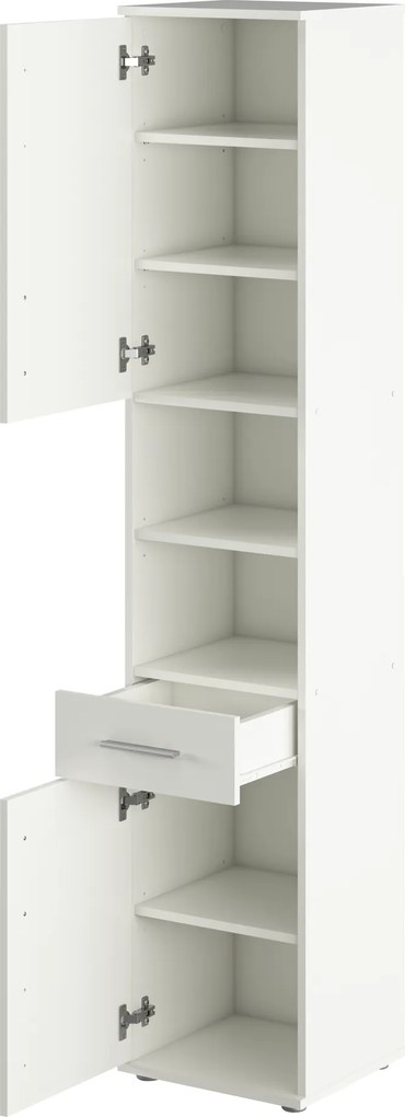 Vysoká skříňka, matná bílá, LESSY NEW 05