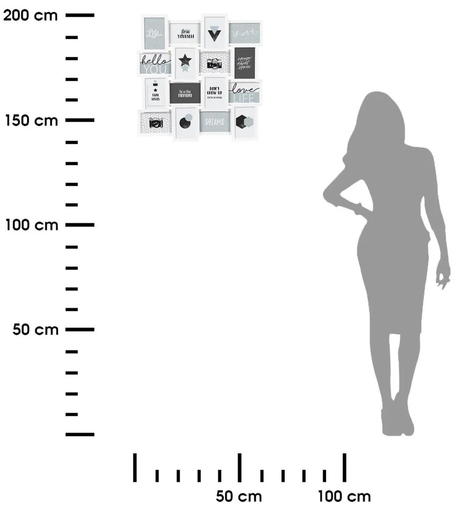 Nástěnný fotorámeček Gael White 60x60 cm