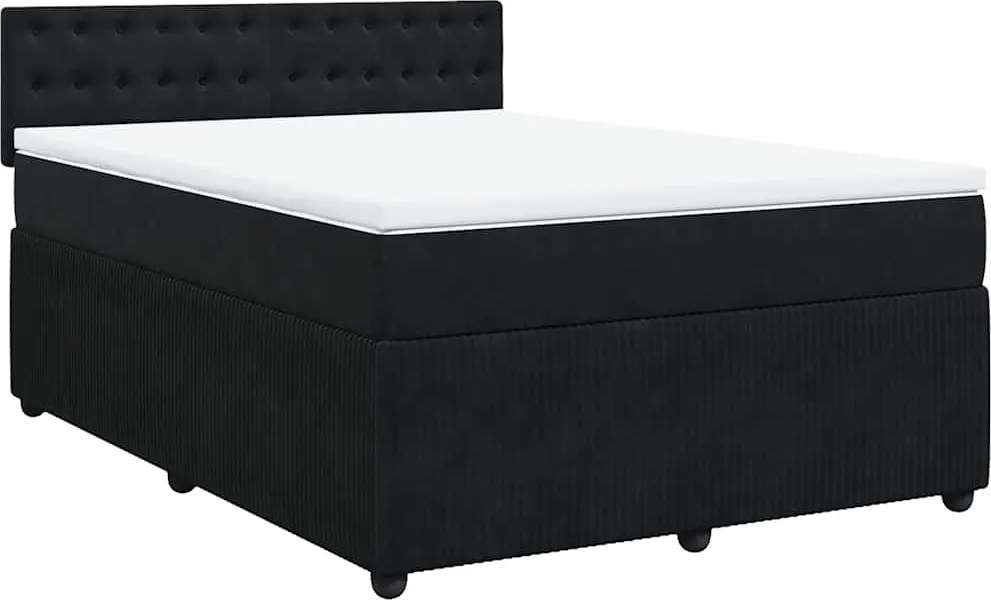 Box spring postel s matrací černá 140 x 190 cm samet 3287748