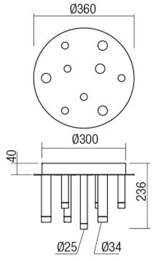 Redo 01-2041 stropní LED svítidlo Madison saténově černé 9L, 35W, 3000K, ø36cm