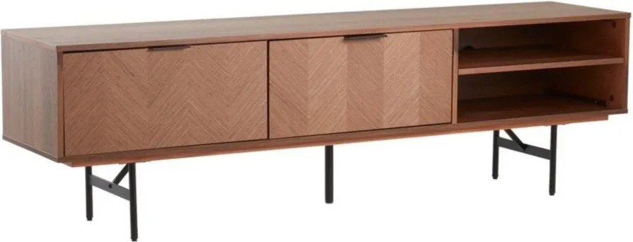TV stolek v dekoru ořechu v tmavě přírodní barvě 180x51x40 cm Duvberg – Jotex
