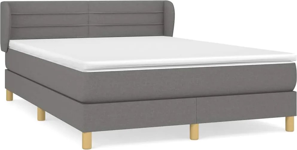 Box spring postel s matrací tmavě šedá 140x200 cm textil 3126886