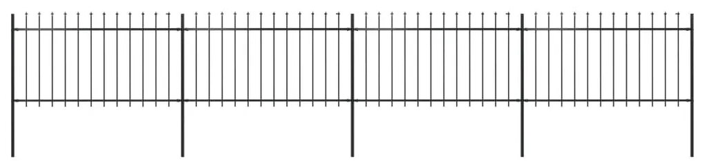 vidaXL Marketos Zahradní plot s kopím nahoře ocelový 714,5 x 100 cm černý