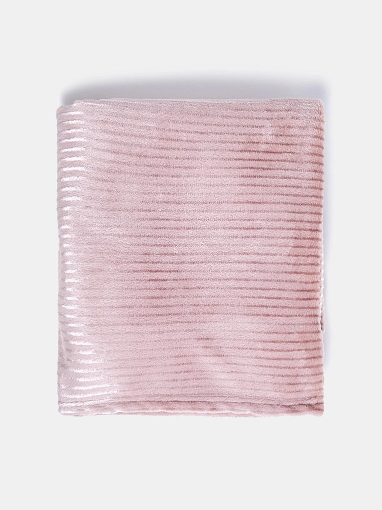 Sinsay - Žebrovaná deka - pastelová růžová