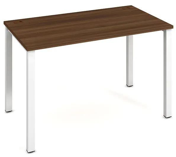 Stůl pracovní rovný 120 cm - Hobis Uni US 1200 Dekor stolové desky: ořech, Barva nohou: bílá