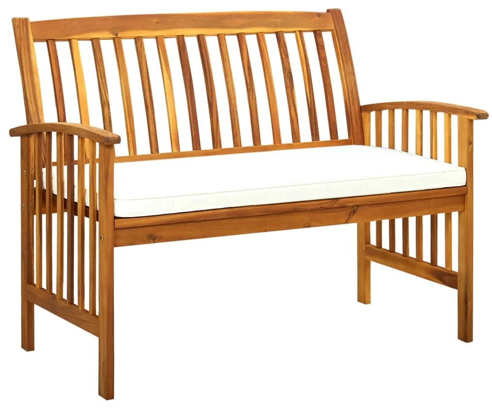 Zahradní lavice s poduškou 119 cm masivní akáciové dřevo 312132