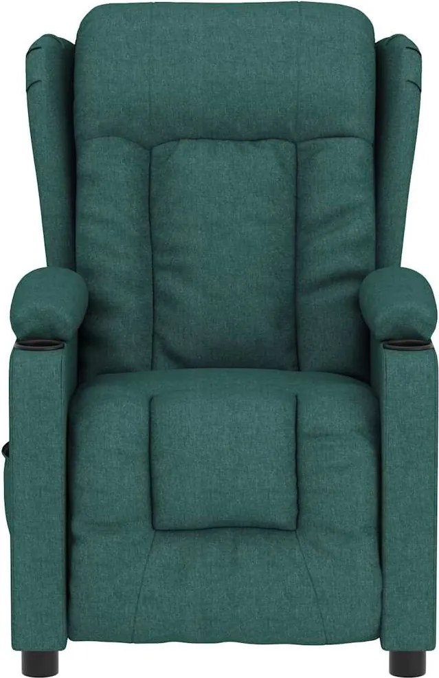 Elektrické polohovací křeslo tmavě zelené textil 3098783