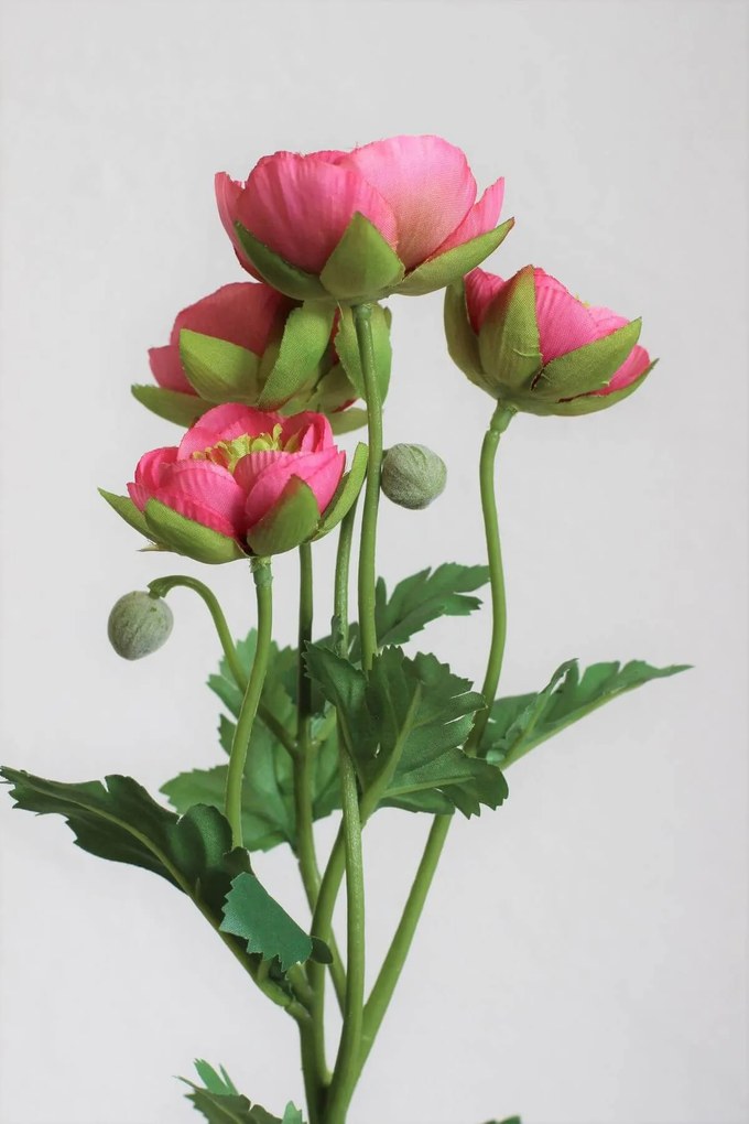 Růžový umělý ranunculus 61cm