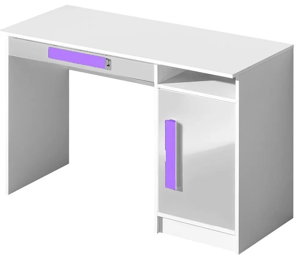 Pracovní stůl GULLIWER 9 bílá lesk/fialová