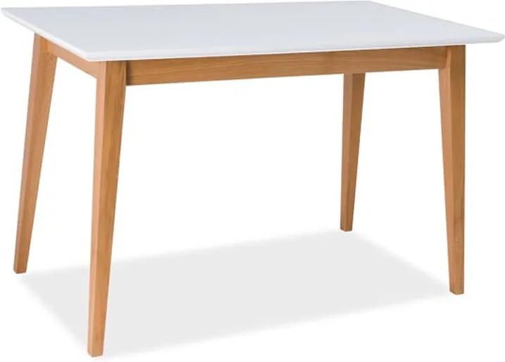 Jídelní stůl, bílá/mat/buk 120x68