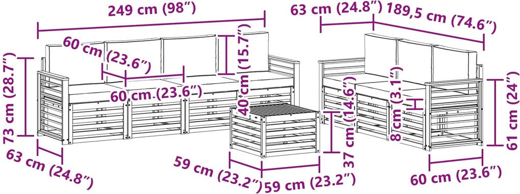 Sedací soupravy 8 ks 3391527