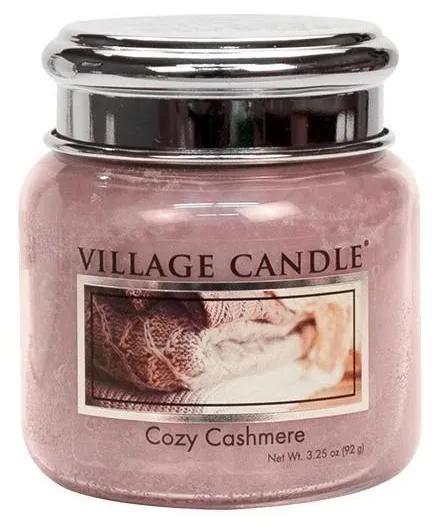 VILLAGE CANDLE Svíčka Village Candle - Cozy Cashmere 92gr, fialová barva, sklo, kov