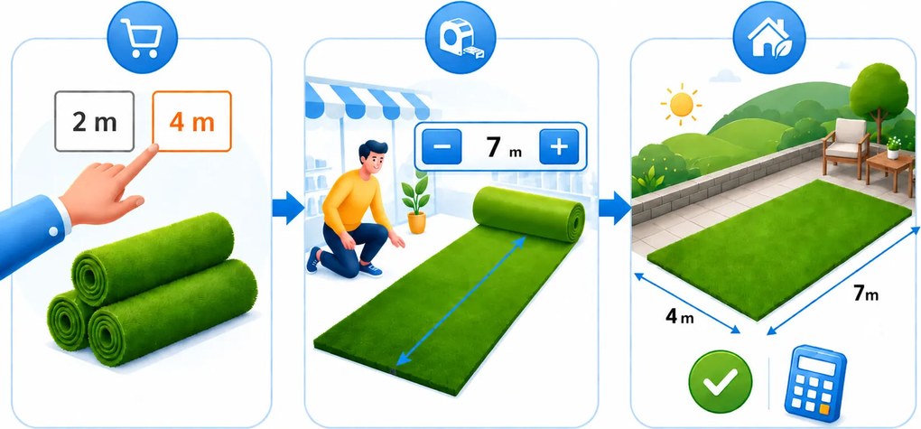 Trade Concept 100x200 cm Metrážový travní koberec Pure Green – na ven i na doma, zelená, exteriér