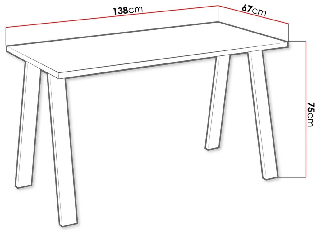 Industriální jídelní stůl KLEAN 1 - bílý / černý mat