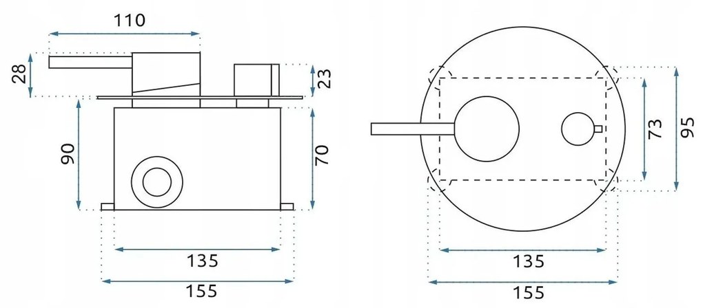 Sprchový komplet REA ARGON + BOX s podomítkovou baterií, kartáčovaná měď