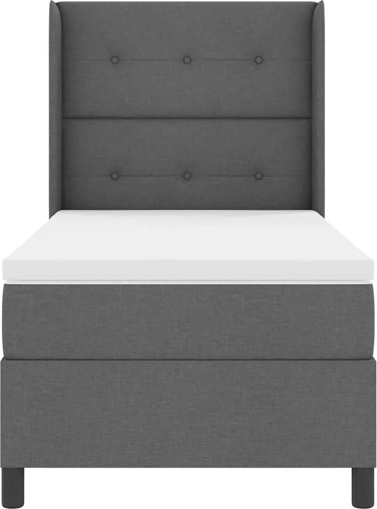 Postel s boxspringem s polštářem Tmavě šedá 200 x 80 cm textil 3341610