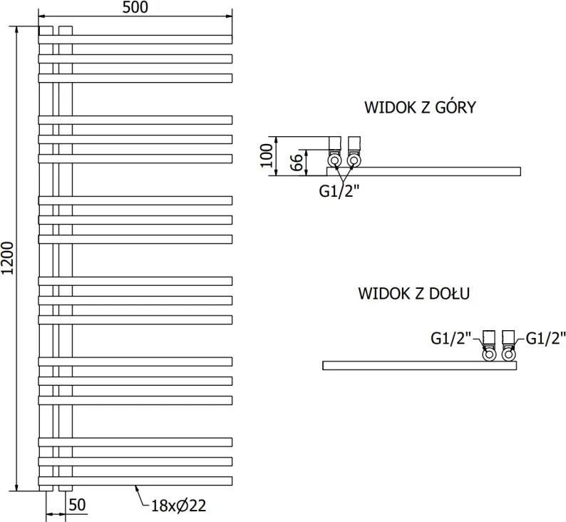 Mexen Neptun, topné těleso 1200 x 500 mm, 456 W, bílá, W101-1200-500-00-20