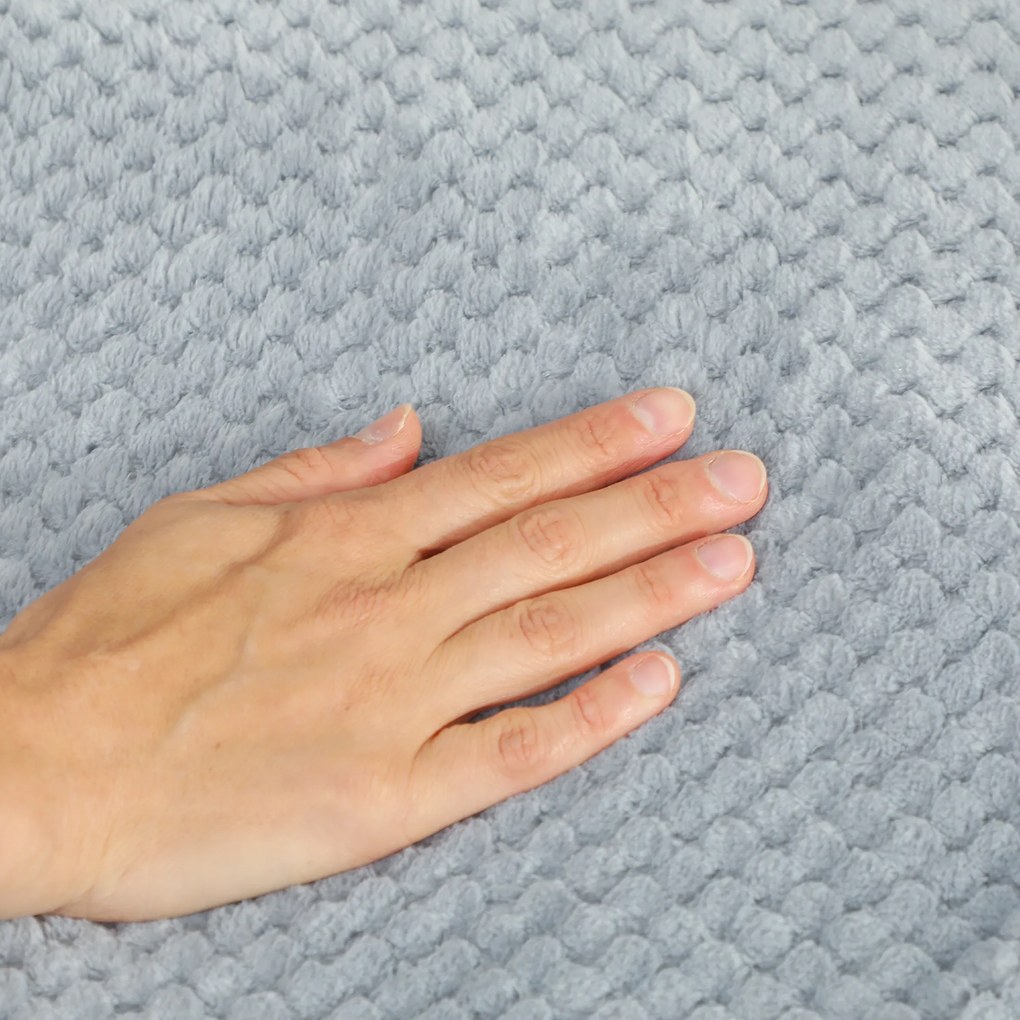 HOMCOM Elektrická deka 160x140 cm s 5 stupni vytápění a 2 dálkovými ovladači, z fleecu a polyesteru, šedá