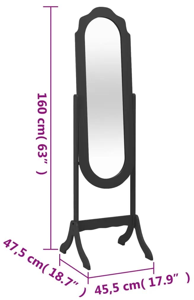 Volně stojící zrcadlo černé 45,5x47,5x160 cm kompozitní dřevo - Default Title