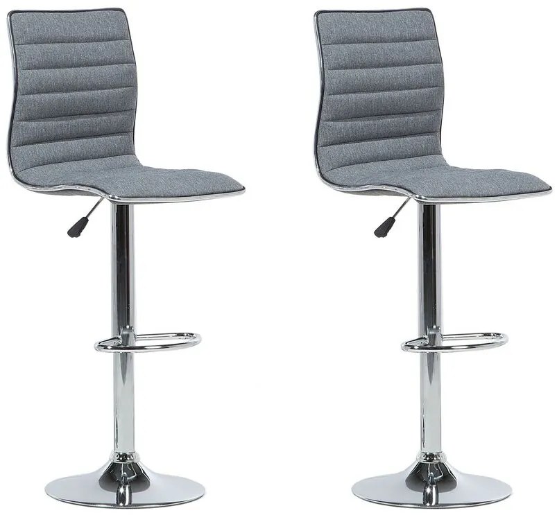 Sada 2 šedých barových židlí LUCERNE Beliani
