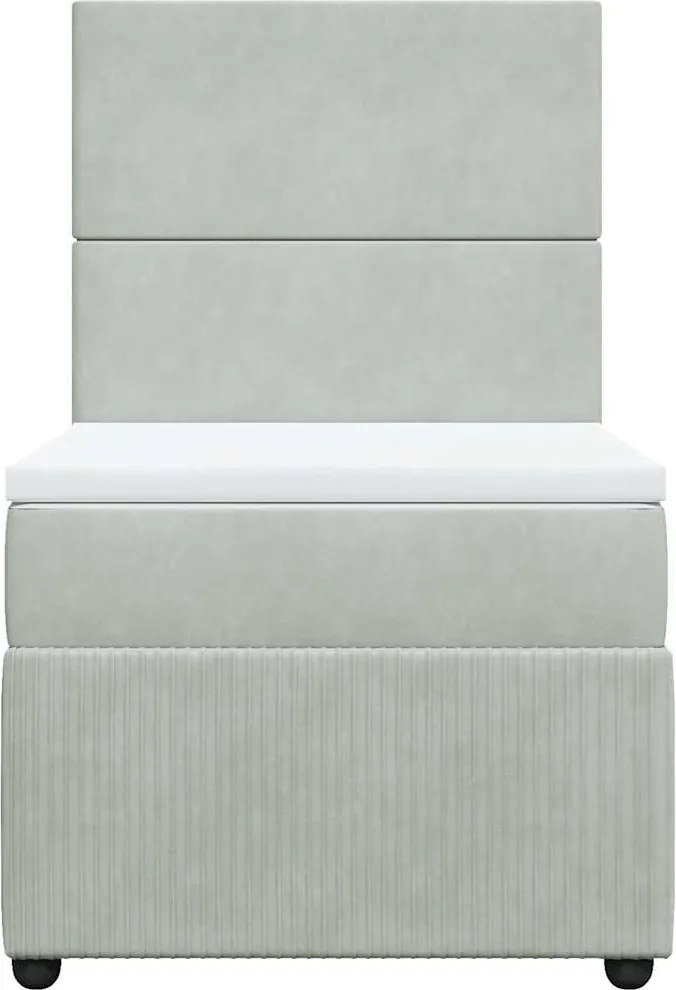 Box spring postel s matrací světle šedá 100x200 cm samet 3292256