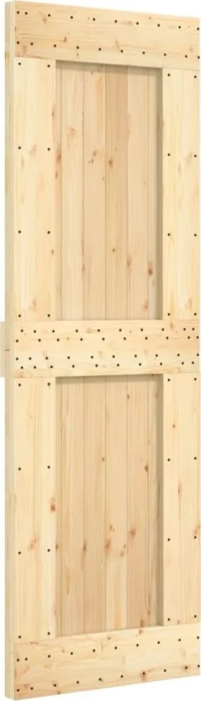 vidaXL Posuvné dveře s kováním 70 x 210 cm masivní borové dřevo [3202992]