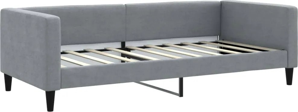 Válenda s přistýlkou a matracemi světle šedá 90 x 190 cm textil 3196606