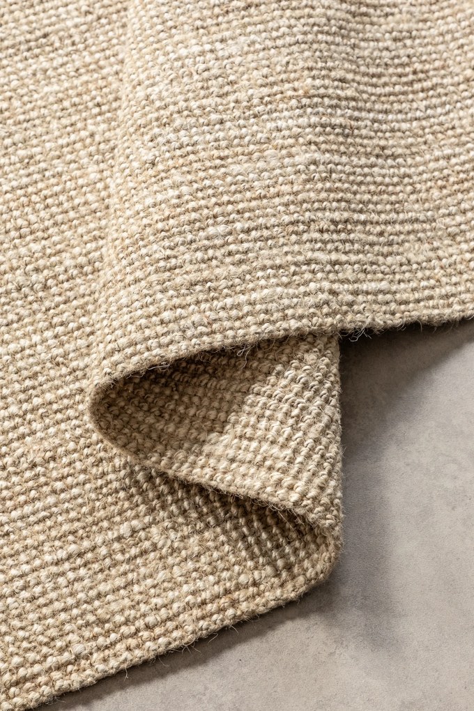 Hanse Home, Kusový koberec Bouclé Jute 105973 Ivory White, 160x230, béžová, chodba / předsíň