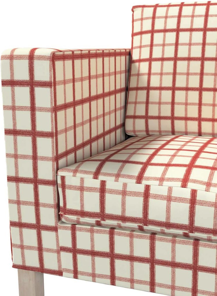 Potah na pohovku IKEA Karlanda 2-místná, krátký barva červená látka vzorované