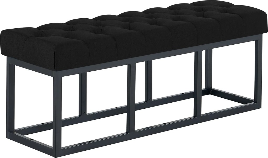 Lavice Amun látka černá konstrukce 120 cm