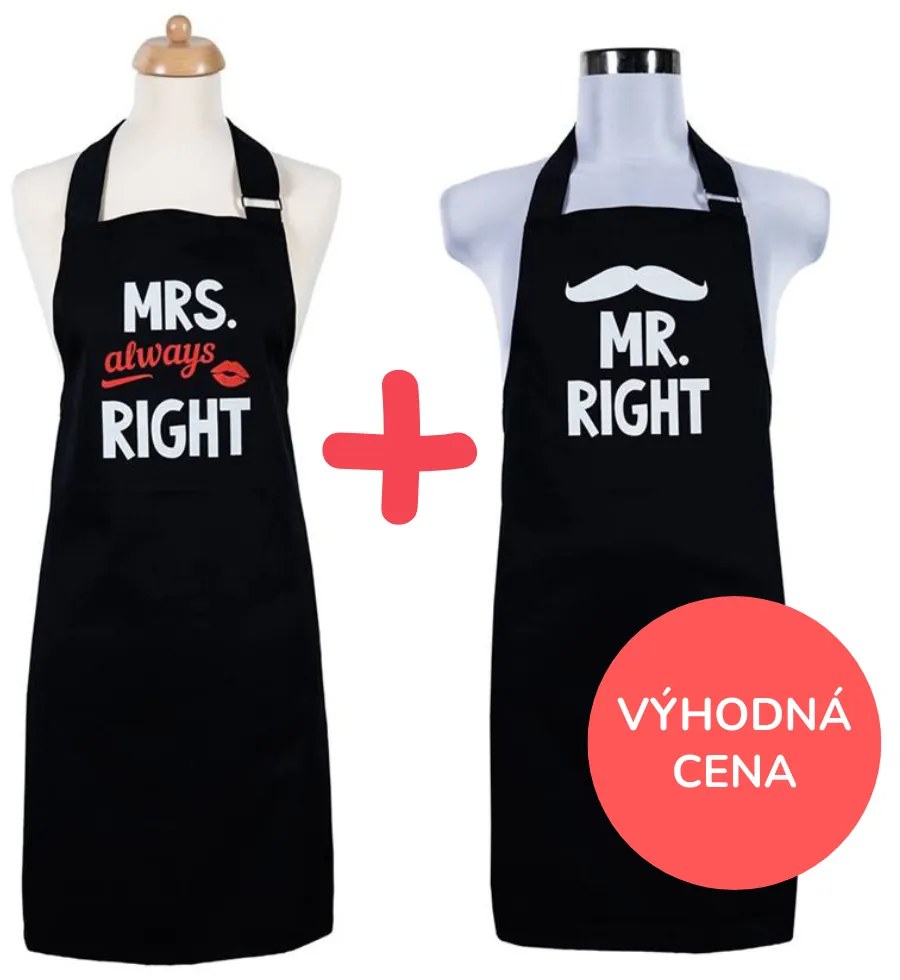 Kuchyňské zástěry pro pár MRS. a MR.