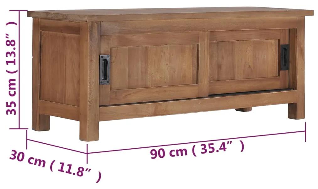 TV stolek 90 x 30 x 35 cm masivní teakové dřevo