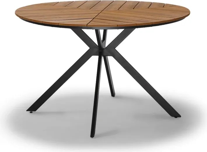 Designový zahradní stůl TULUM natural + 5 ks ratanová židle MARGARITA černá